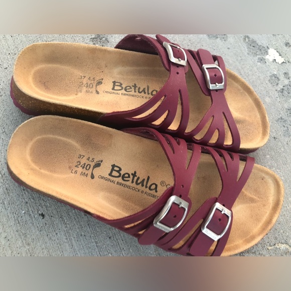 Birkenstock | Shoes | Birkenstock Betula Red 37 Like New | Poshmark